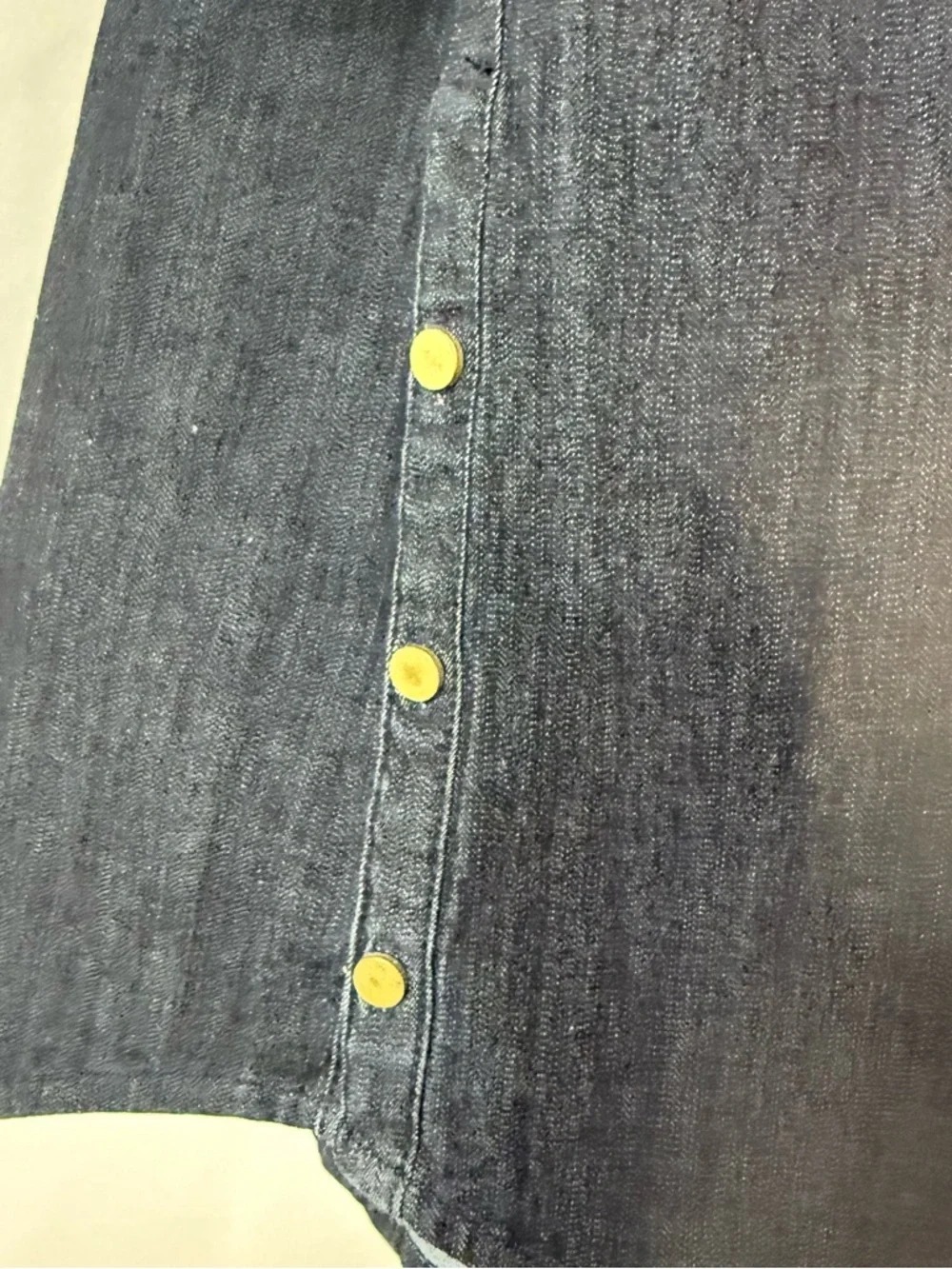 Chico's | Dresses | Chicos Sz 3 Us Xl Hidden Button Down Front Blue ...